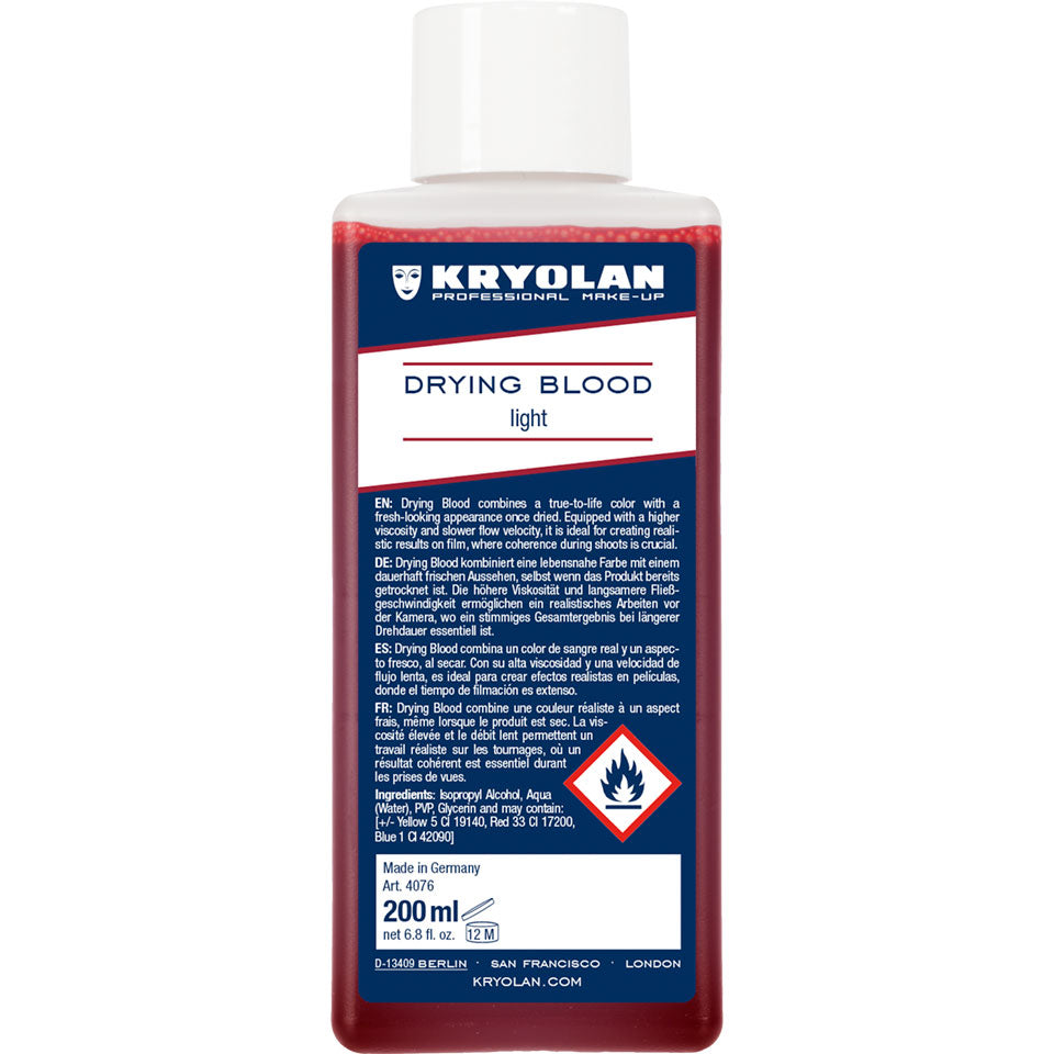 Kryolan Drying Blood Light 200ml – www.festivalglitter.co.uk