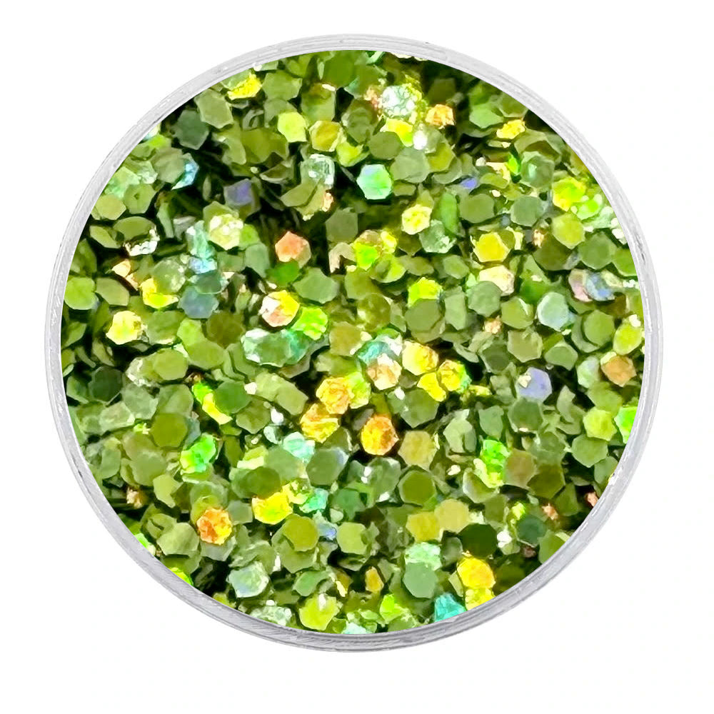 Biodegradable Holographic Apple Green Glitter - Mini Hexagons Glitter ...