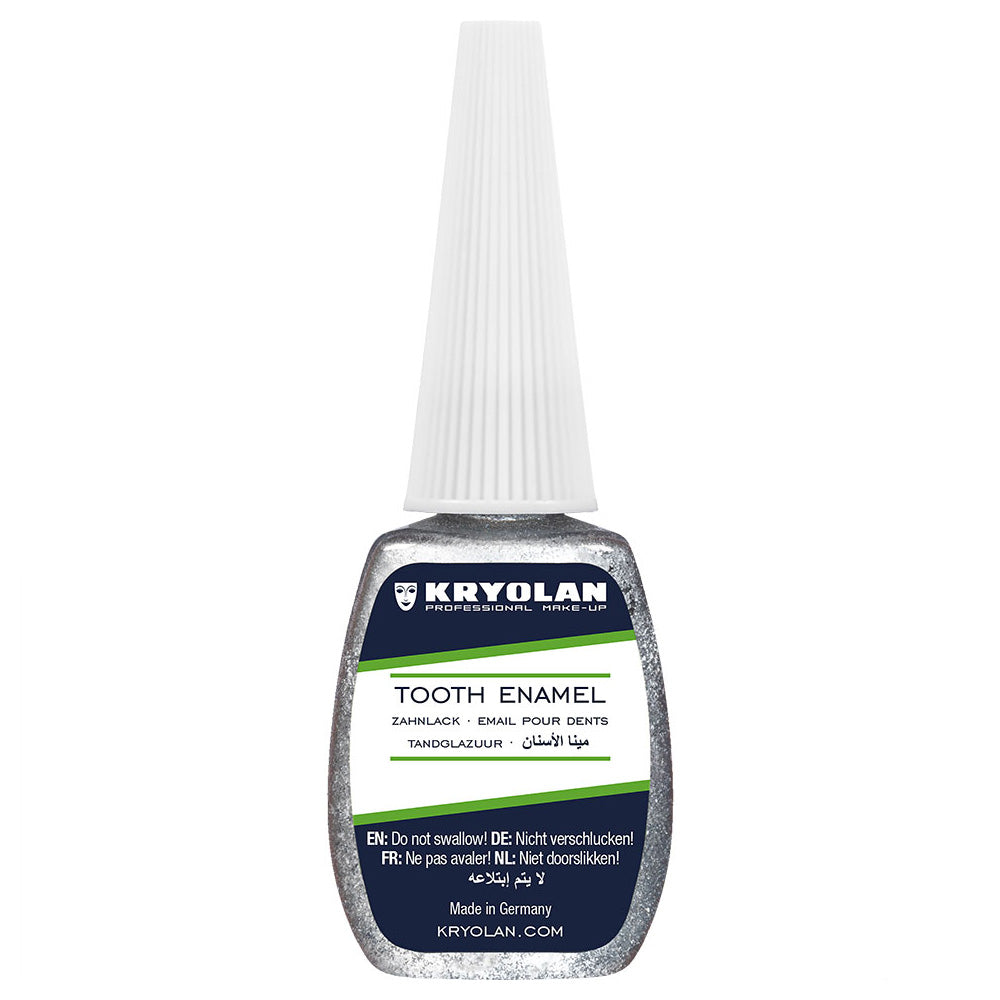 Kryolan Tooth Enamel Metallic Silver 12ml – www.festivalglitter.co.uk